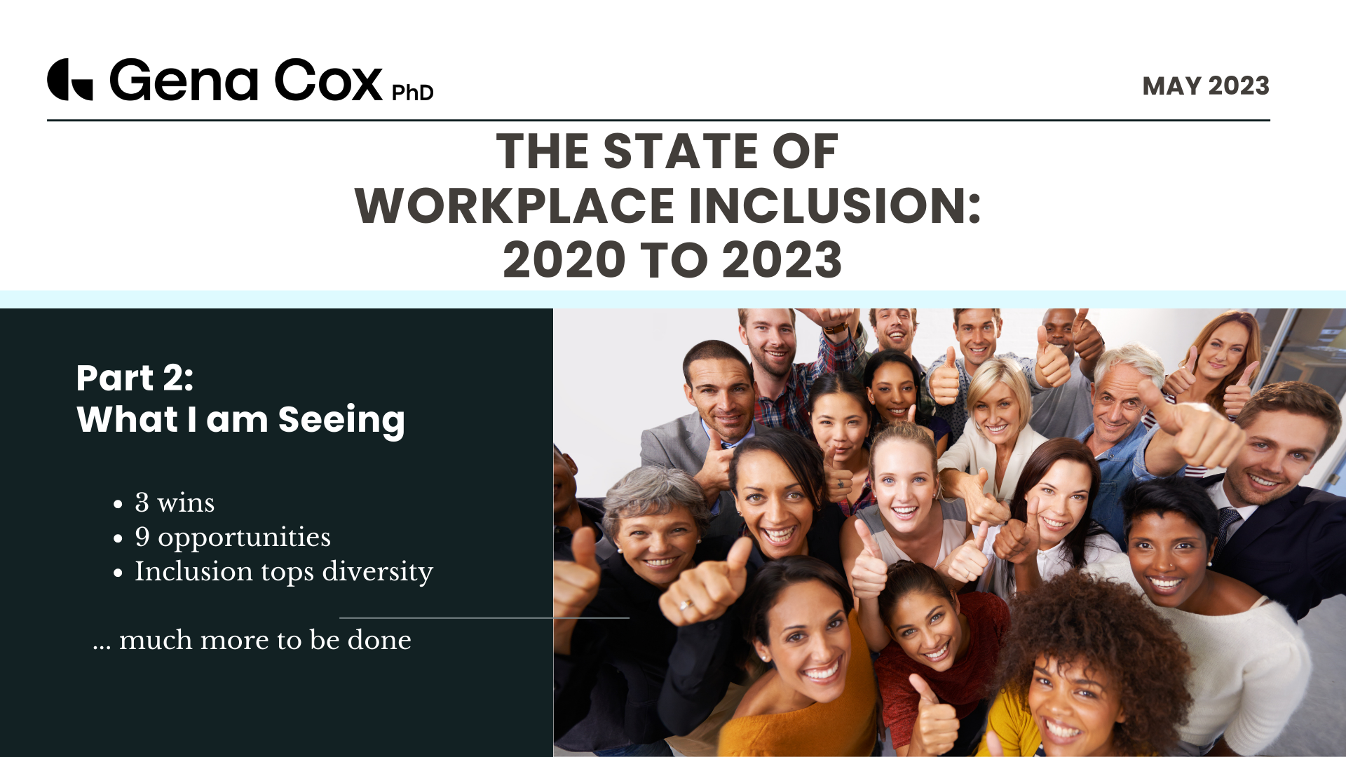 The State of Workplace Inclusion 2020 to 2023: Part 2 - What I Am ...